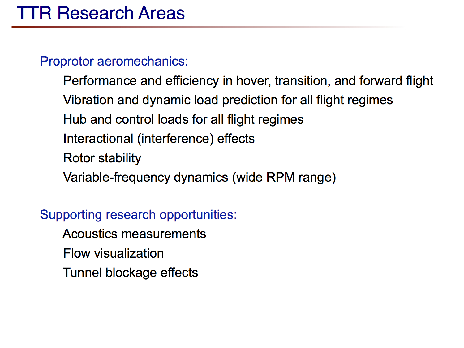 Tilt Rotor Test Rig Overview Presentation